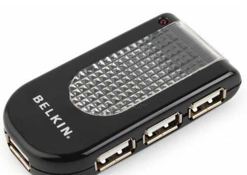 Belkin USB 2.0 lighted travel hub(USB hub 4 порта)
