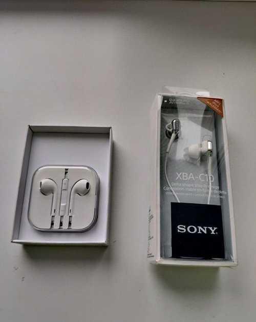 Наушники earpods, sony xba -c10