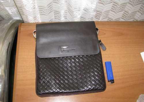 Сумка мужская ferragamo c коричневой молнией