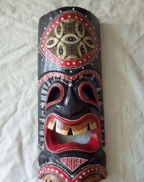 Маска настенная, батик, 30 см. Индонезия