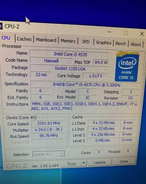 Процессор Intel Core i5 4570 s1150