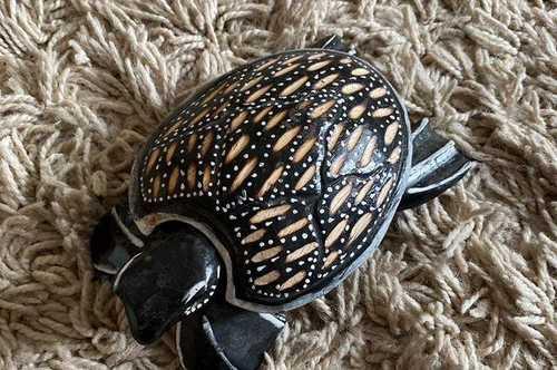 Морская черепаха/шкатулка-перельница Бали дерево