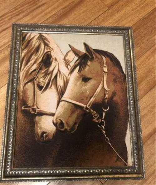 Картина гобелен Пара лошадей
