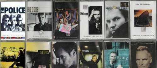 12 кассет (аудио) Sting & Police (новые) (запеч.)