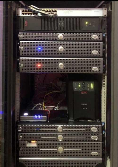 Серверы dell(6шт) +2ибп+шкаф+маршрутизатор