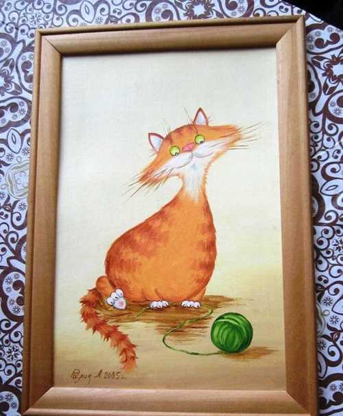 Картина "рыжий кот" масло