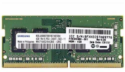 Sodimm DDR4 4GB Samsung PC19200 2400мгц DR101