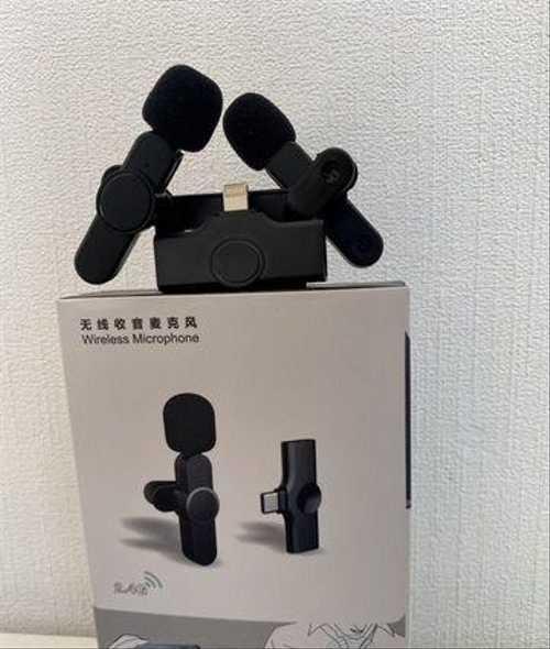 Микрофон петличный двойной для iPhone
