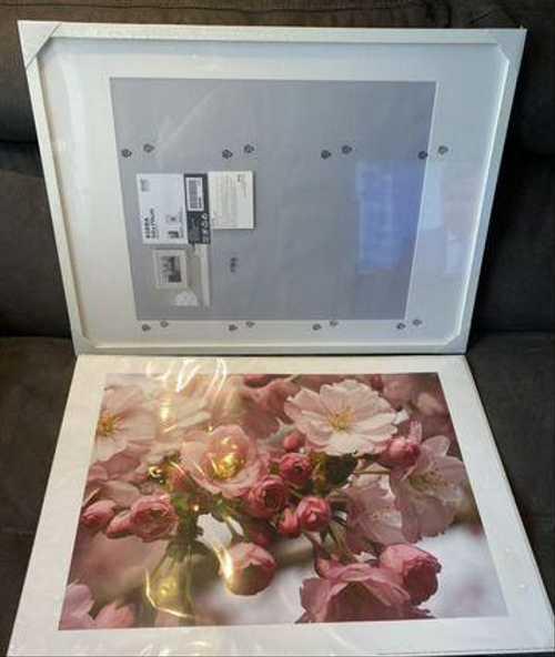 IKEA постер сакура+рамка 5070 новое