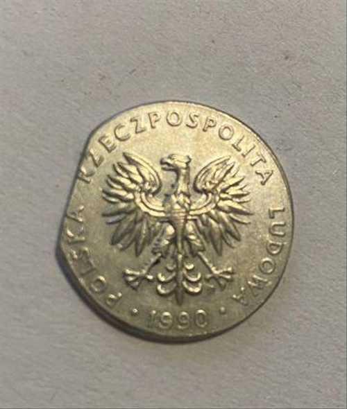20 zlotych 1990 Polska бракованная монета