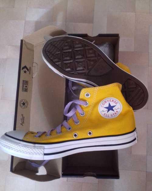 Фирменные кеды Converse желтые