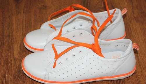 Новые белые кожанные полукеды