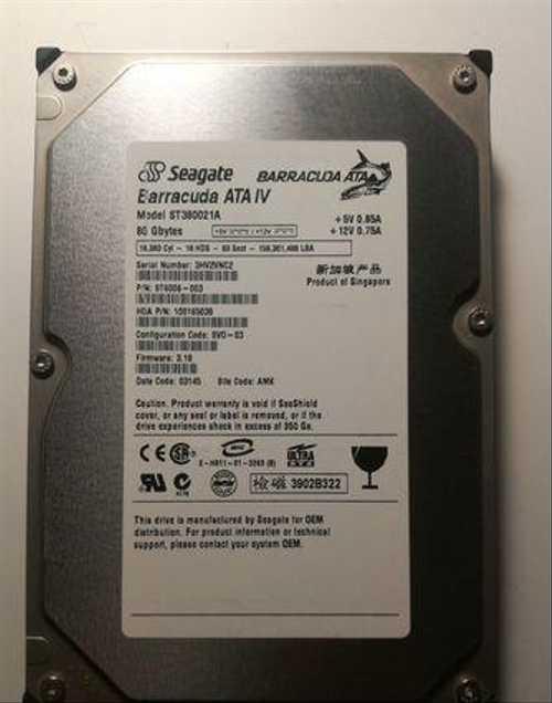 Винтажный HDD Seagate Barracuda ATA IV 80Gb