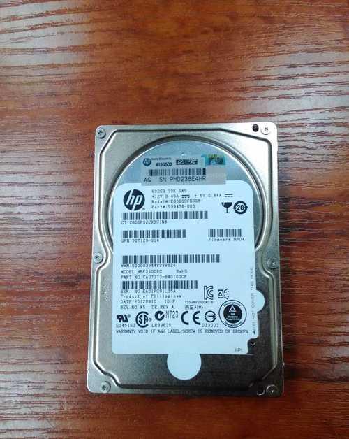 Жесткий Диск HP EG0600fbdsr 600Gb SAS