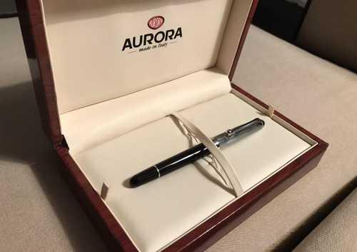 Перьевая ручка aurora ottantotto black barrel chro