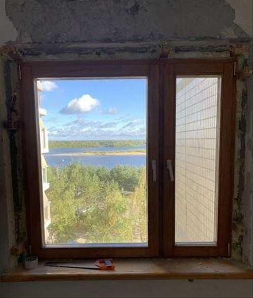Деревянные евроокна с 2м стеклопакетом
