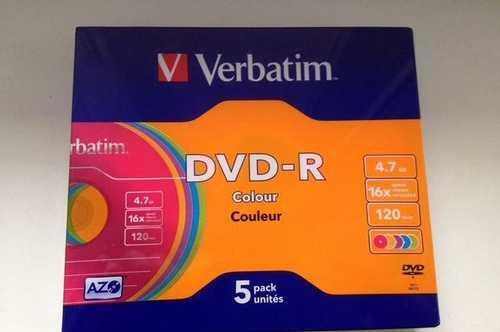 Новые диски Verbatim DVD-R упаковки по 5 штук