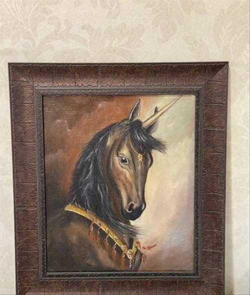 Картина лошадь холст масло италия