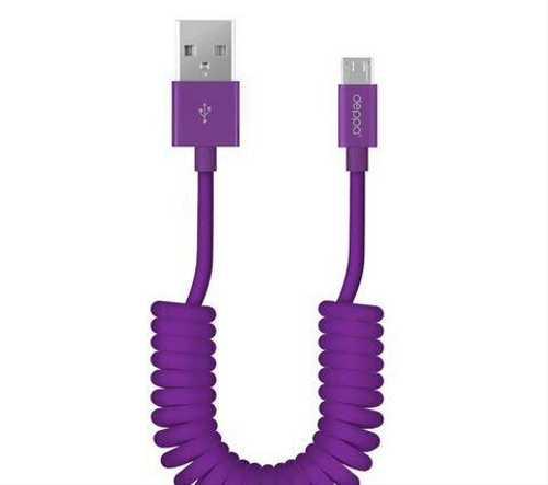 Кабель Deppa Micro USB Витой Фиолетовый Новый и др