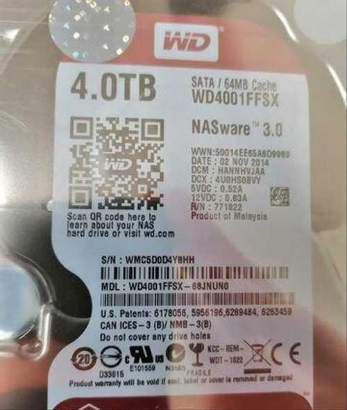 Жесткий диск Western Digital WD Red Pro 4 TB WD400