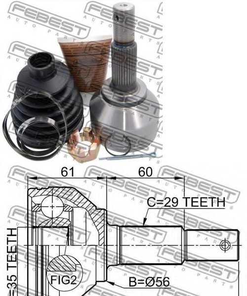 Шрус наружний (граната) привода Рено Колеос