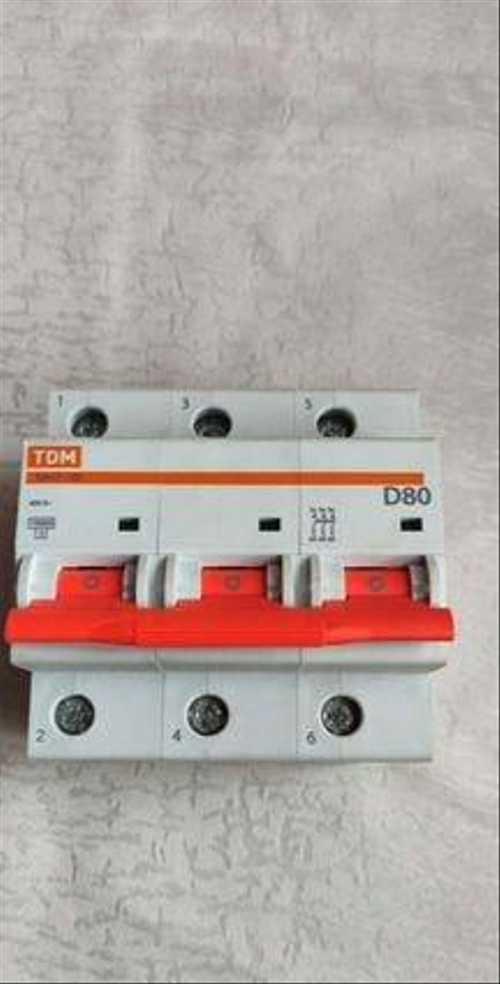 Автоматический выключатель TDM BA47-100 D80