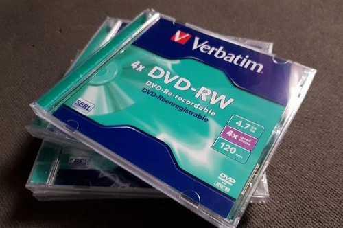 Перезаписываемый Диск DVD-RW Verbatim 4.7GB 4х