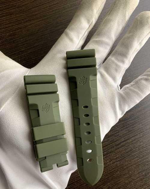 Ремешок для часов Panerai каучук зелёный хаки