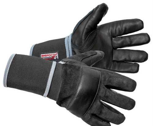 Антивибрационные кожаные перчатки ампаро вибростат