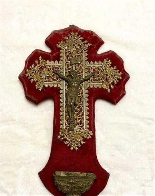 Крест распятие антикварный католический Франция