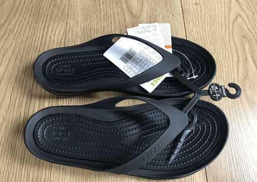 Crocs новые шлёпанцы Swiftwater Black 35-36