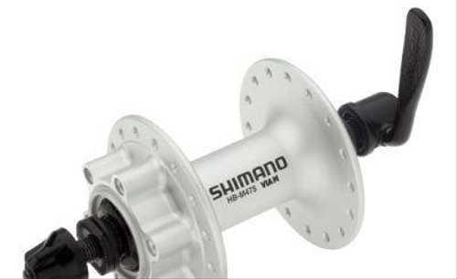 Велосипедная втулка Shimano передняя hb-m475 alivio, 32н, под диск (6 болтов), old:100мм, ось:108мм, серебристая, б/уп