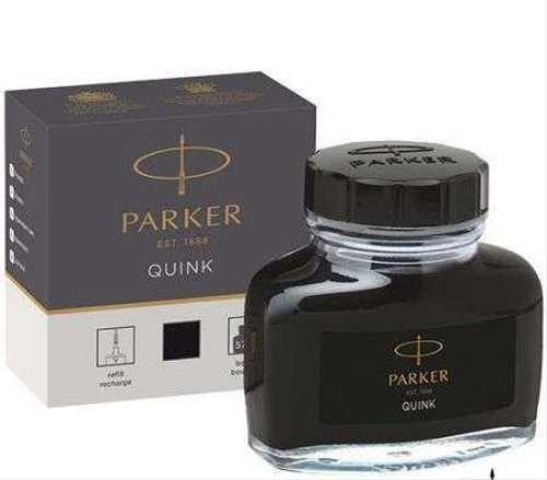 Черные чернила parker (паркер) quink black во флак