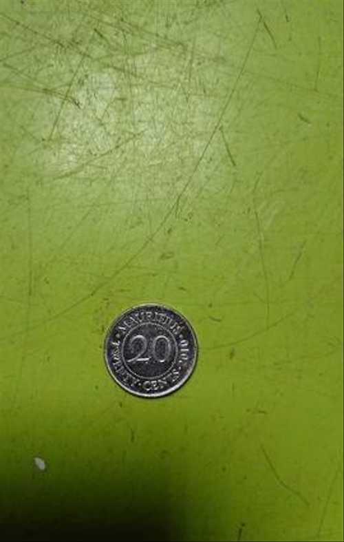 Монета Маврикий 20 центов, 1987-2016