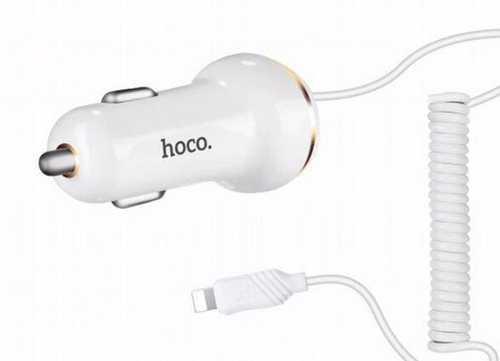 Автомобильная зарядка Hoco Z14 lightning white