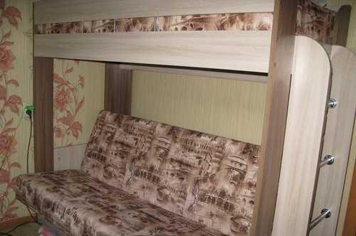 Двухъярусная кровать с диваном Немо