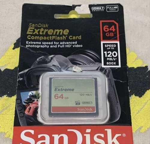 CF Sandisk Extreme 64Gb 120Mb/s Новая