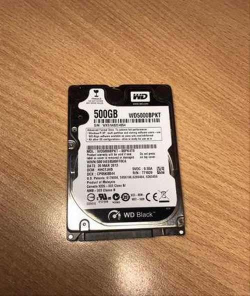 Жесткий диск WD Black HDD 2.5 500Gb