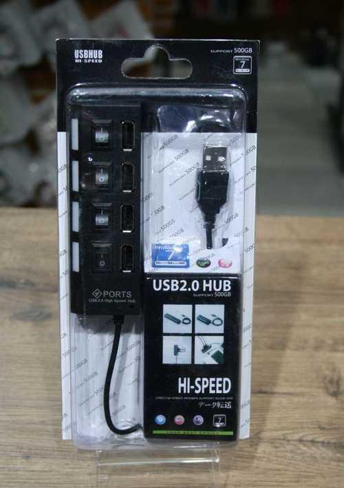 USB Hub JC-401 4USB Ports с переключателем