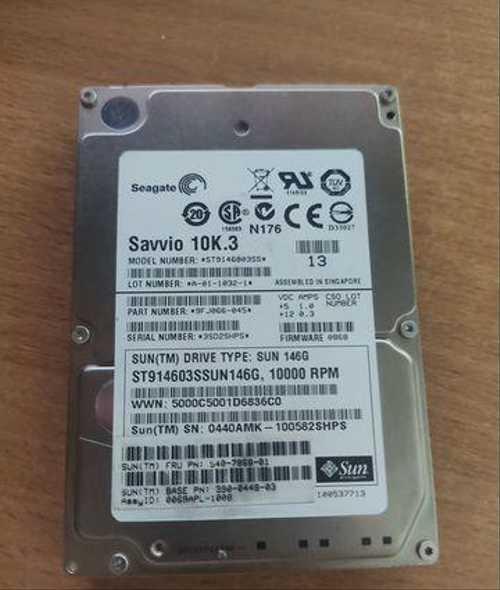 Серверный жесткий диск Seagate ST914603ssun 146GB