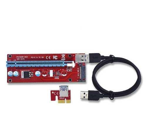 Райзер Riser Ver. 007S PCIe PCI-E 1x в 16x USB 3.0