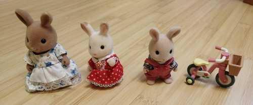 Sylvanian Families зайчики с велосипедом