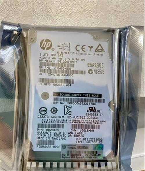 Жесткий диск HP 1.2Tb 718292-001 SAS 2.5
