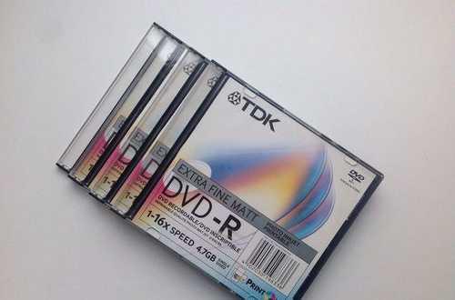 4 болванки TDK DVD-R 4.7 gb Printable