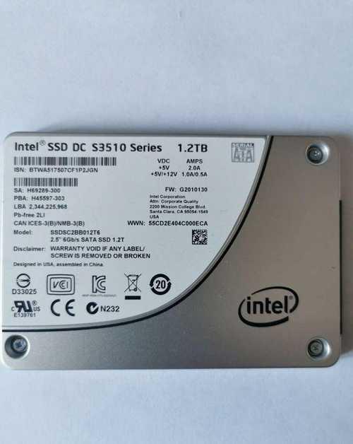 SSD накопитель intel DC S3510 1.2тб, 2.5"