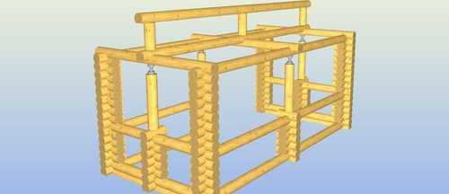 Сруб беседки 6х3