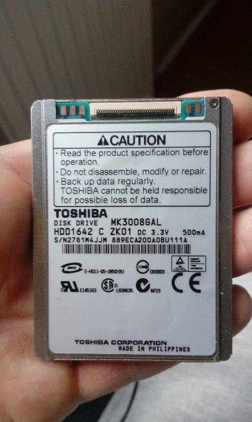 Toshiba mk3008gal 1.8 дюймовый жесткий диск