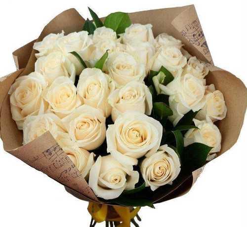 Роза белая красивая 25 шт 50 см