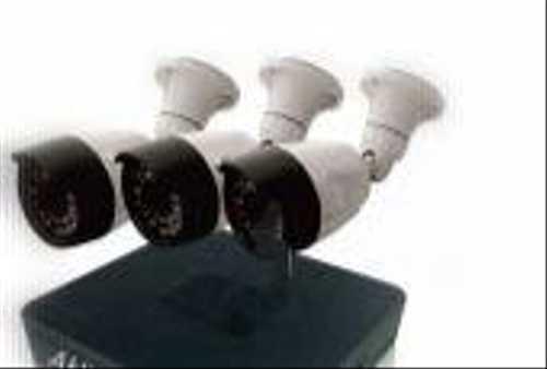 Комплект видеонаблюдения 3 камеры ahd для улицы