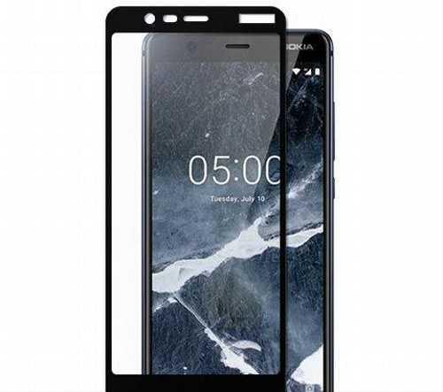 Защитное стекло 5D для Nokia 5.1 (черное)
